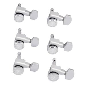 fender locking tuners stratocaster guitar tuners, polished chrome, right hand guitar tuners, 1.7x10x4.5 inches, set of 6 guitar tuning machines