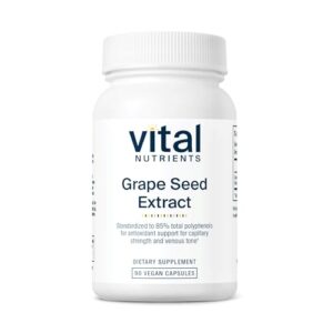 vital nutrients - grape seed extract - potent antioxidant and support for vein health - 90 vegetarian capsules per bottle - 100 mg