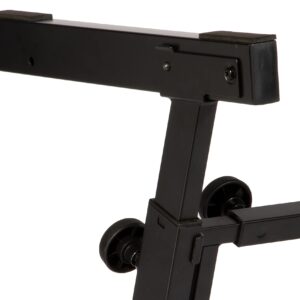 OnStage KS7350 Pro Heavy-Duty Folding-Z Keyboard Stand, Black