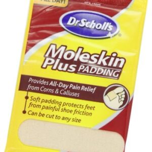 Dr. Scholl's Moleskin Plus 4 5/8-Inch X 3 3/8 Inch Padding, 3 Count Package