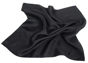 royal silk fine black 100% silk pocket square for men full-sized 17"x17"