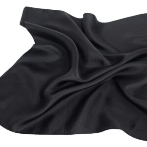 Royal Silk Fine Black 100% Silk Pocket Square for Men Full-Sized 17"x17"