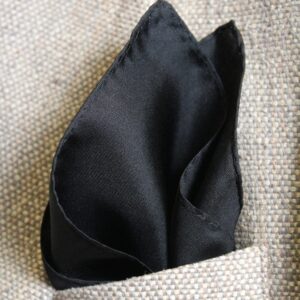 Royal Silk Fine Black 100% Silk Pocket Square for Men Full-Sized 17"x17"