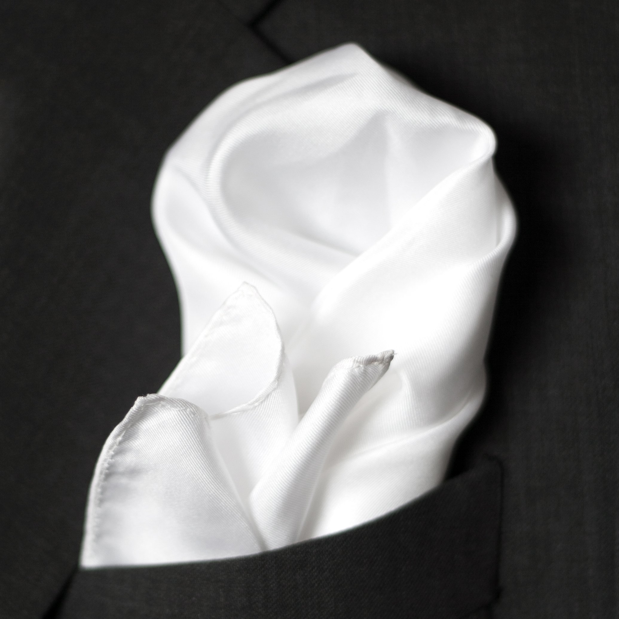 Royal Silk Fine White 100% Silk Pocket Square for Men Full-Sized 17"x17"