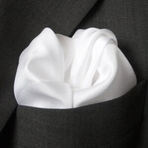 Royal Silk Fine White 100% Silk Pocket Square for Men Full-Sized 17"x17"