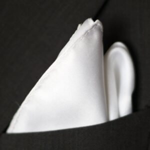 Royal Silk Fine White 100% Silk Pocket Square for Men Full-Sized 17"x17"