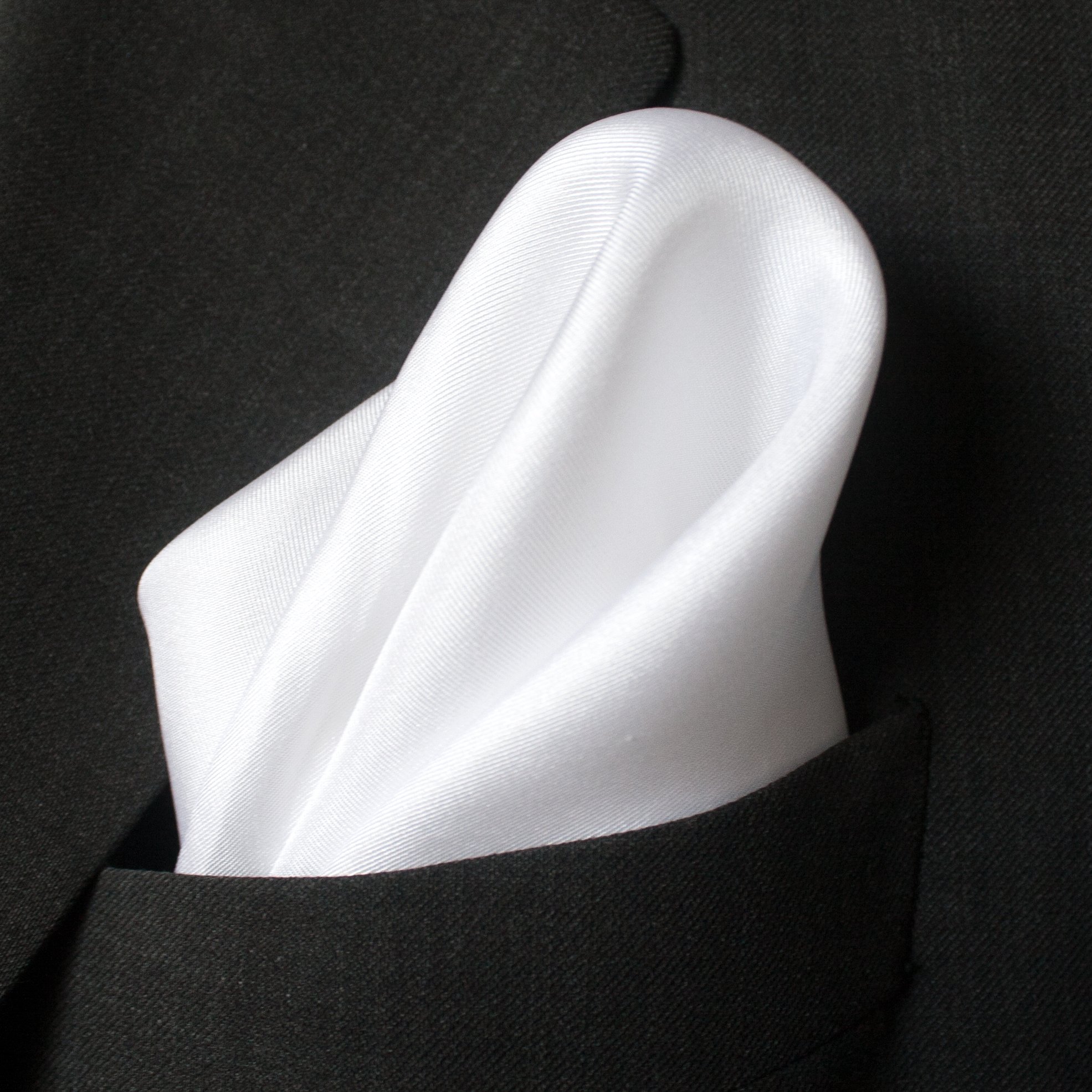 Royal Silk Fine White 100% Silk Pocket Square for Men Full-Sized 17"x17"