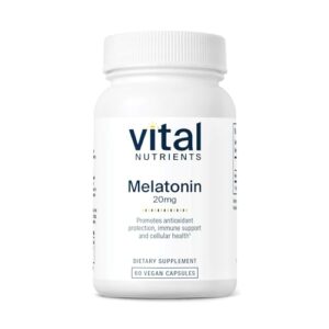 vital nutrients melatonin 20mg | vegan | sleep supplement to support the body's natural sleep cycle* | gluten, dairy, soy free | 60 capsules