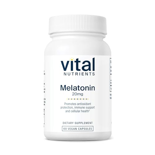 Vital Nutrients Melatonin 20mg | Vegan | Sleep Supplement to Support the Body's Natural Sleep Cycle* | Gluten, Dairy, Soy Free | 60 Capsules