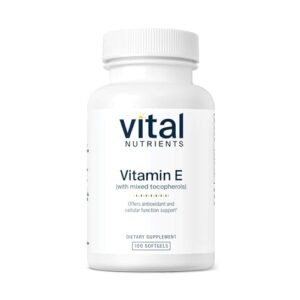 vital nutrients vitamin e with mixed tocopherols | potent antioxidant supplement to support cardiovascular health* | gluten and dairy free | 100 softgels