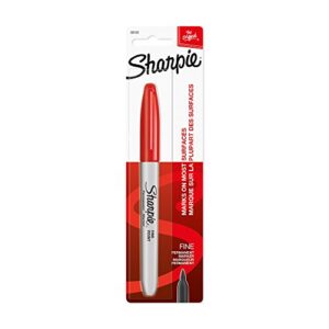 sharpie permanent marker, fine point, red, 1 count