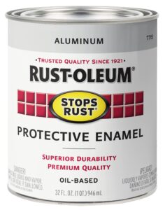 rust-oleum 7715502 stops rust brush on paint, quart, metallic aluminum