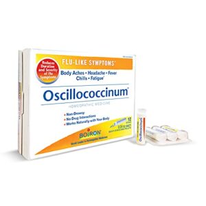 boiron oscillococcinum for relief from flu-like symptoms of body aches, headache, fever, chills, and fatigue - 12 count