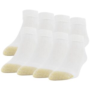 goldtoe men's cotton low cut sport liner socks, 6-pairs, white, large