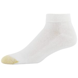 GOLDTOE Men's Cotton Low Cut Sport Liner Socks, 6-Pairs, White, Large