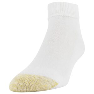 GOLDTOE Men's Cotton Low Cut Sport Liner Socks, 6-Pairs, White, Large