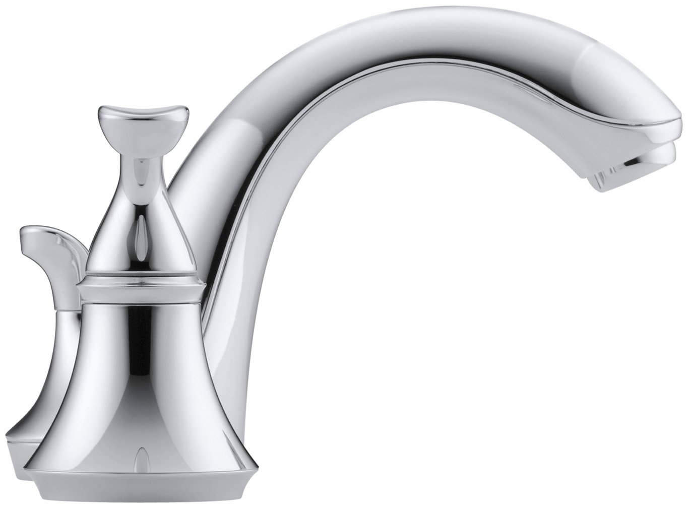 KOHLER ‚Äé10272-4-CP Forte Sculpted Widespread Lav Faucet, Bathroom Sink Faucet with Sculpted Lever Handles, Polished Chrome