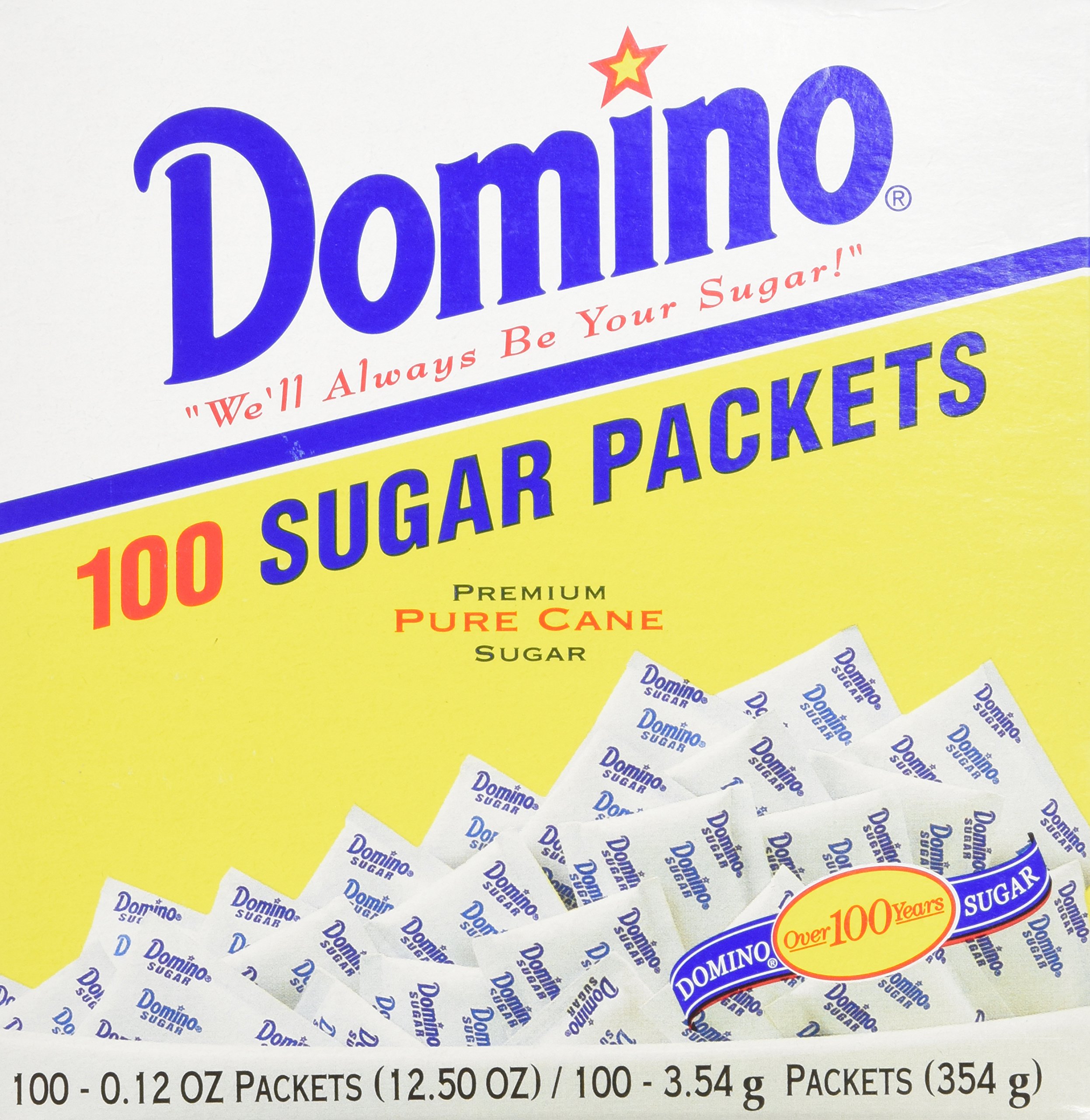 DOMINO SUGAR PACKETS - 100/ 3.54g Packs