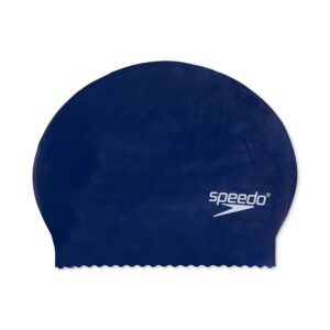 speedo unisex speedo latex solid cap, navy, one size swim caps, navy, one size us