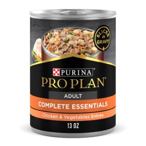 pro plan high protein wet dog food - chicken & vegetable entrée - (12) 13oz cans