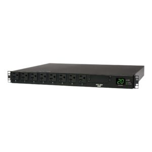 Tripp Lite Metered PDU with ATS, 20A, 16 Outlets (5-15/20R), 120V, 2 L5-20P / 5-20P adapters, 1U Rack-Mount Power, TAA (PDUMH20AT)