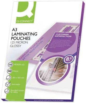 Q-Connect KF04124 Laminating Pouch A3 125-Micron (Pack of 100)