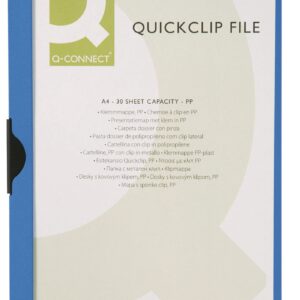 Q-Connect KF00462 Assorted Folders Clip File A4 Transparent Blue