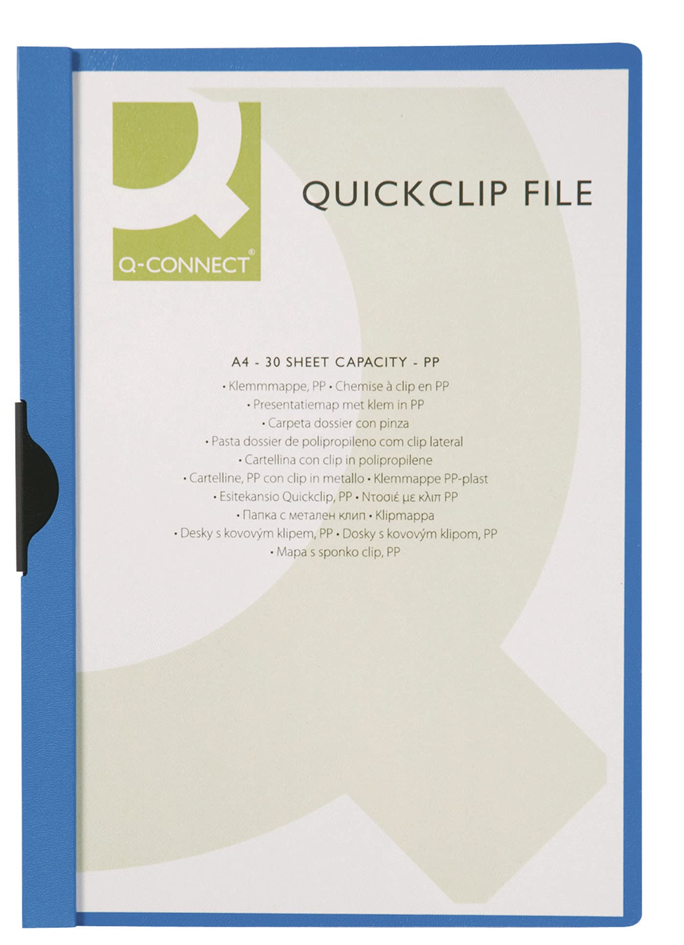 Q-Connect KF00462 Assorted Folders Clip File A4 Transparent Blue