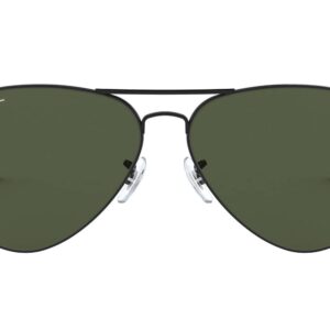 Ray-Ban RB3026 Aviator Large Metal II Sunglasses, Black/G-15 Green, 62 mm