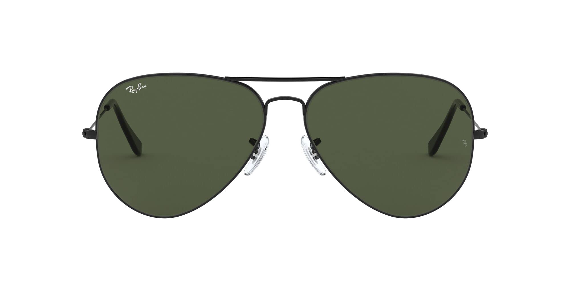 Ray-Ban RB3026 Aviator Large Metal II Sunglasses, Black/G-15 Green, 62 mm