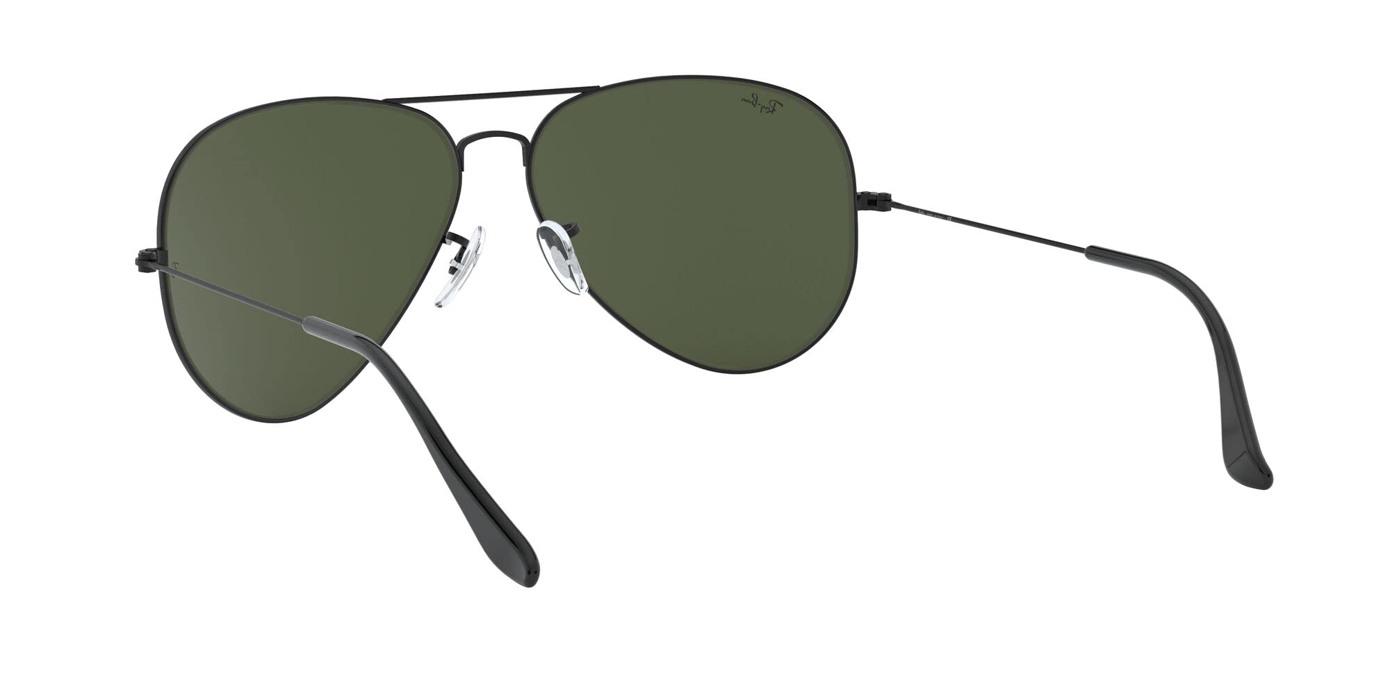 Ray-Ban RB3026 Aviator Large Metal II Sunglasses, Black/G-15 Green, 62 mm