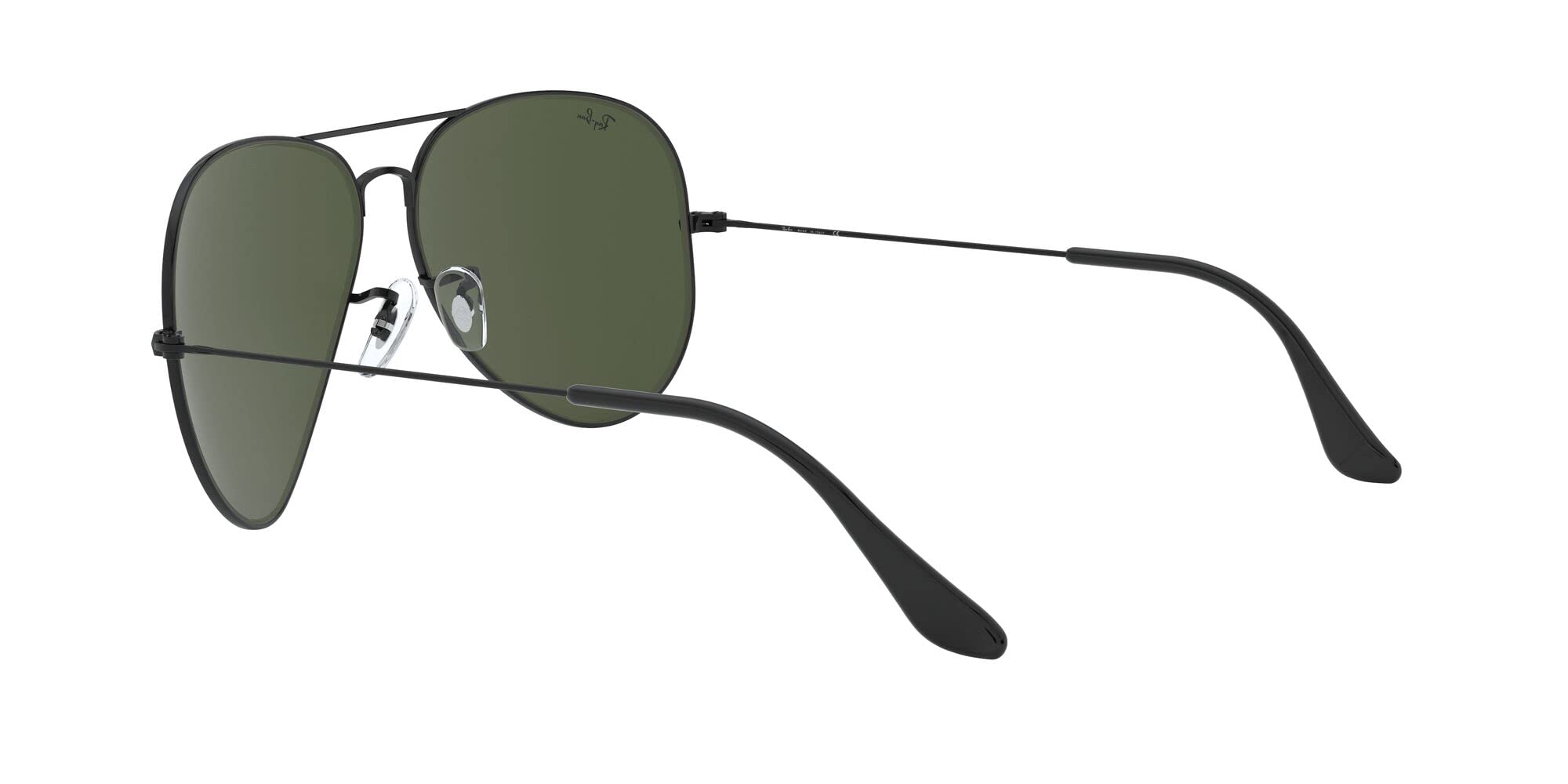 Ray-Ban RB3026 Aviator Large Metal II Sunglasses, Black/G-15 Green, 62 mm