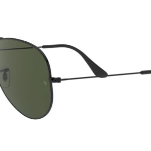 Ray-Ban RB3026 Aviator Large Metal II Sunglasses, Black/G-15 Green, 62 mm