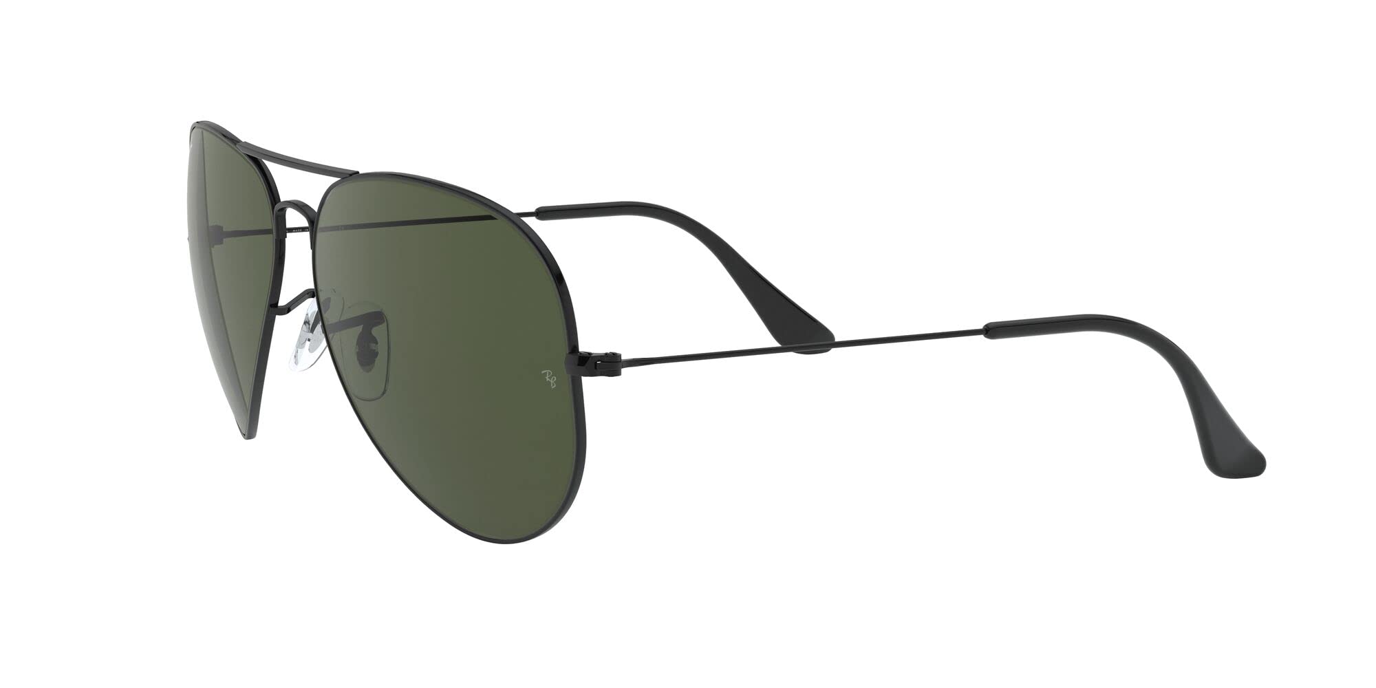 Ray-Ban RB3026 Aviator Large Metal II Sunglasses, Black/G-15 Green, 62 mm