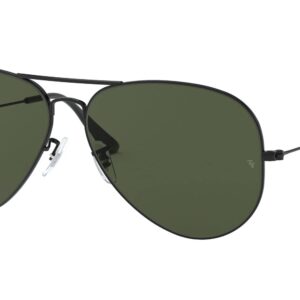 Ray-Ban RB3026 Aviator Large Metal II Sunglasses, Black/G-15 Green, 62 mm