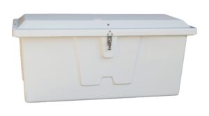 taylor made products white 67.75"l x 27.75"w x 26"h stow 'n go uv-resistant polyethylene waterproof storage box with stainless steel lockable latch for docks, decks, patios, pool areas - 2020108529