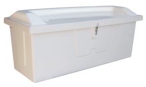 taylor made stow 'n go fiberglass dock box with top seat - large (29h x 72"w x 29"d) — durable and secure storage for boat accessories - uv gelcoat finish - stainless steel latch – 2020108645