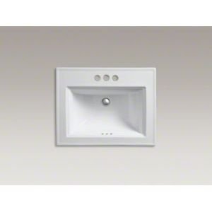 KOHLER K-2337-4-0 Memoirs Self-Rimming Bathroom Sink Sink with Stately Design, White - 22-3/4" x 18"