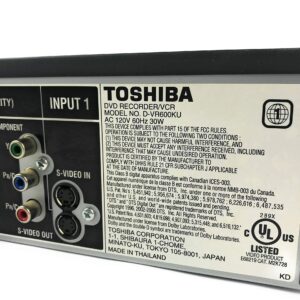 Toshiba D-VR600 Tunerless 1080i Up-Converting DivX Certified DVD Recorder VCR Combo,Black