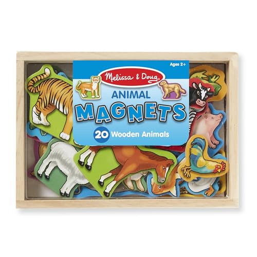 Melissa & Doug 20 Wooden Animal Magnets in a Box - FSC Certified