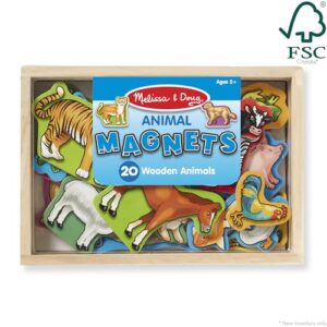 Melissa & Doug 20 Wooden Animal Magnets in a Box - FSC Certified