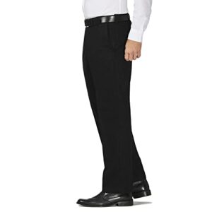 Haggar Mens Work To Weekend Hidden Expandable Waist No Iron Flat Front Dress-pants, Black, 34W X 29L US