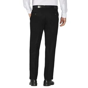 Haggar Mens Work To Weekend Hidden Expandable Waist No Iron Flat Front Dress-pants, Black, 34W X 29L US