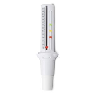 omron peakair peak flow meter, measures changes in your lung air flow to assist in the detection of asthma attacks (for children and adults)