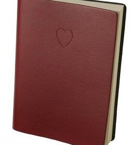 WORLD TRAVELER Eccolo Red Embossed Heart Writing Journal Notebook, 256 Lined Pages, Flexible Faux Leather Cover, 5-x-7-inch