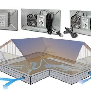 Tjernlund V2D UnderAire Crawlspace Ventilator Fan Moisture Mold Reducing,220 CFM,silver