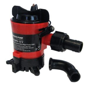 johnson pumps 32903 cartridge bilge pump with dura-port - 1000 gph, black