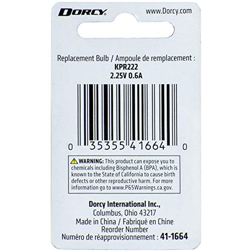 Dorcy 2AA-2.25-Volt, 0.6A Krypton Replacement Bulb, 2-Pack (41-1664)