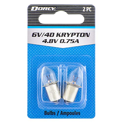 Dorcy 6-Volt/4D-4.8-Volt, 0.75A Bayonet Base Krypton Replacement Bulb (41-1663), Blue, 2-Pack