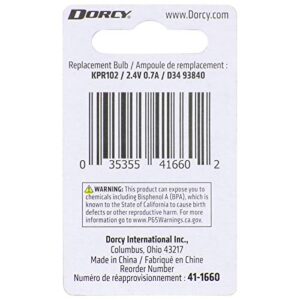 Dorcy 2D-2.4-Volt, 0.7A Bayonet Base Krypton Replacement Bulb, 2 Count (Pack of 1) (41-1660) , Gold